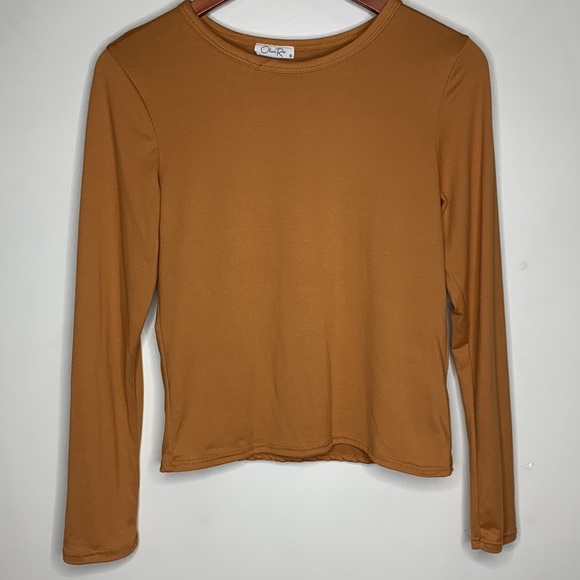 Olivia Rae | Tops | Olivia Rae Burnt Orange Long Sleeve Shirt Fall Layering Staple Suede Feel ...
